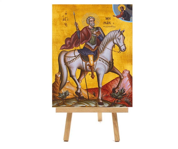 Saint Menas Icon St Mina Saint Minas Saint Mena St Meena - Etsy