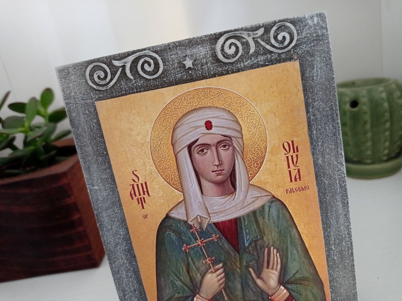 Saint Olivia of Palermo Icon, Christian Art, Catholic Icon Gift - Etsy
