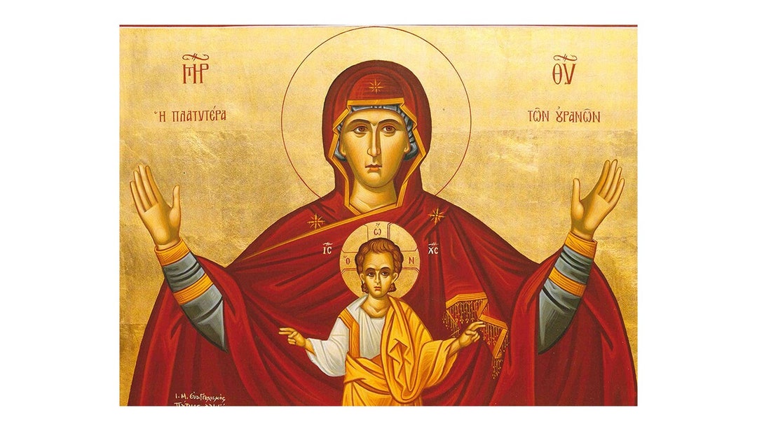 Our Lady of the Sign Icon, Panagia Platytera, the Sign of Mary Icon ...