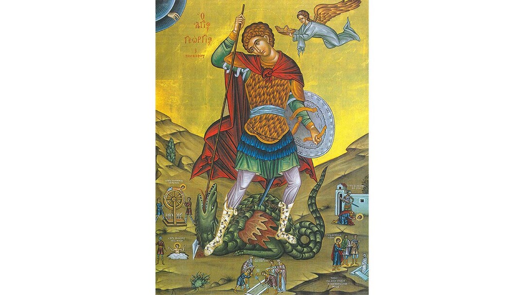 Saint George Greek Orthodox Icon, Prayer Icon of St George, Christian ...