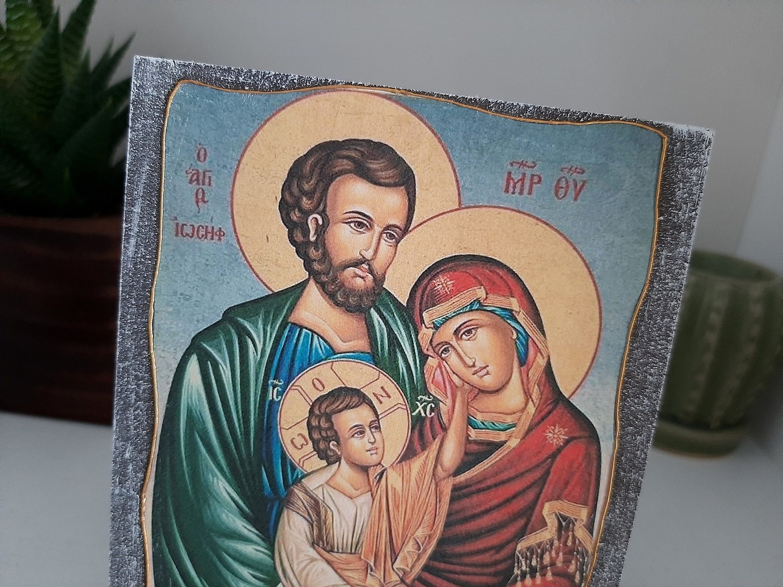 Holy Family Icon, Blessed Virgin Mary, Child Jesus, Saint Joseph ...