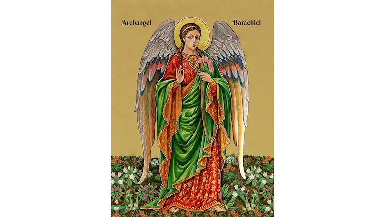 Archangel Barachiel Orthodox Icon Saint Barachiel the - Etsy