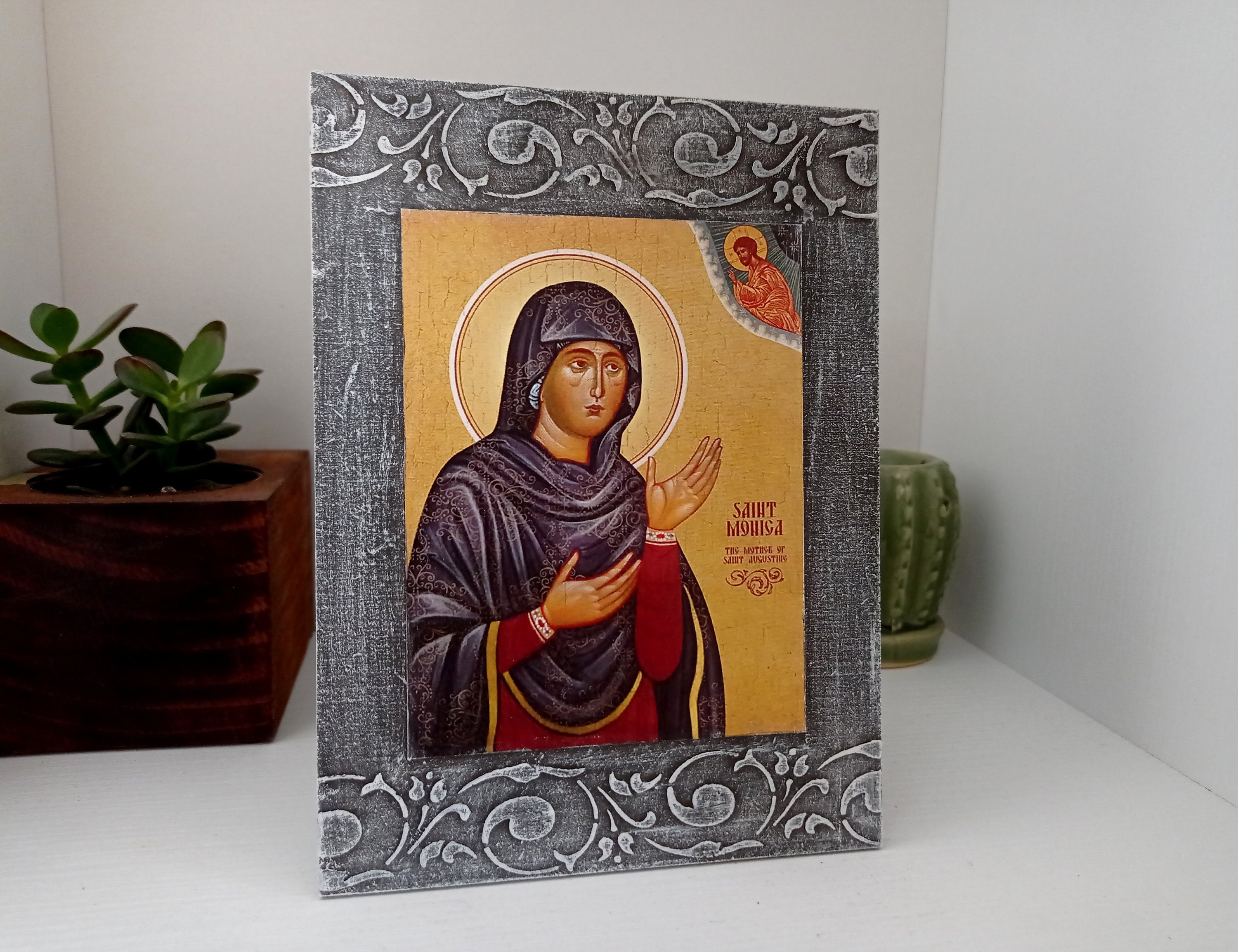 Saint Monica of Hippo Icon, Roman Catholic Art, Religious Home Decor ...