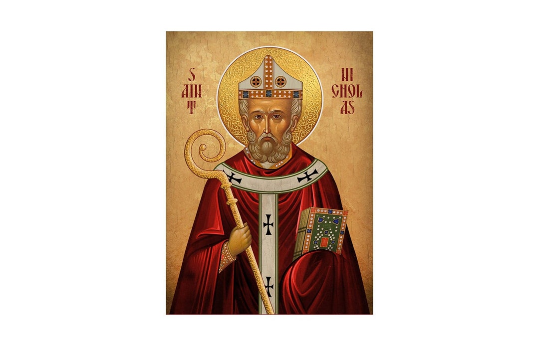 Saint Nicholas Orthodox Prayer Icon, St Nick Icon, Catholic Men Gift - Etsy