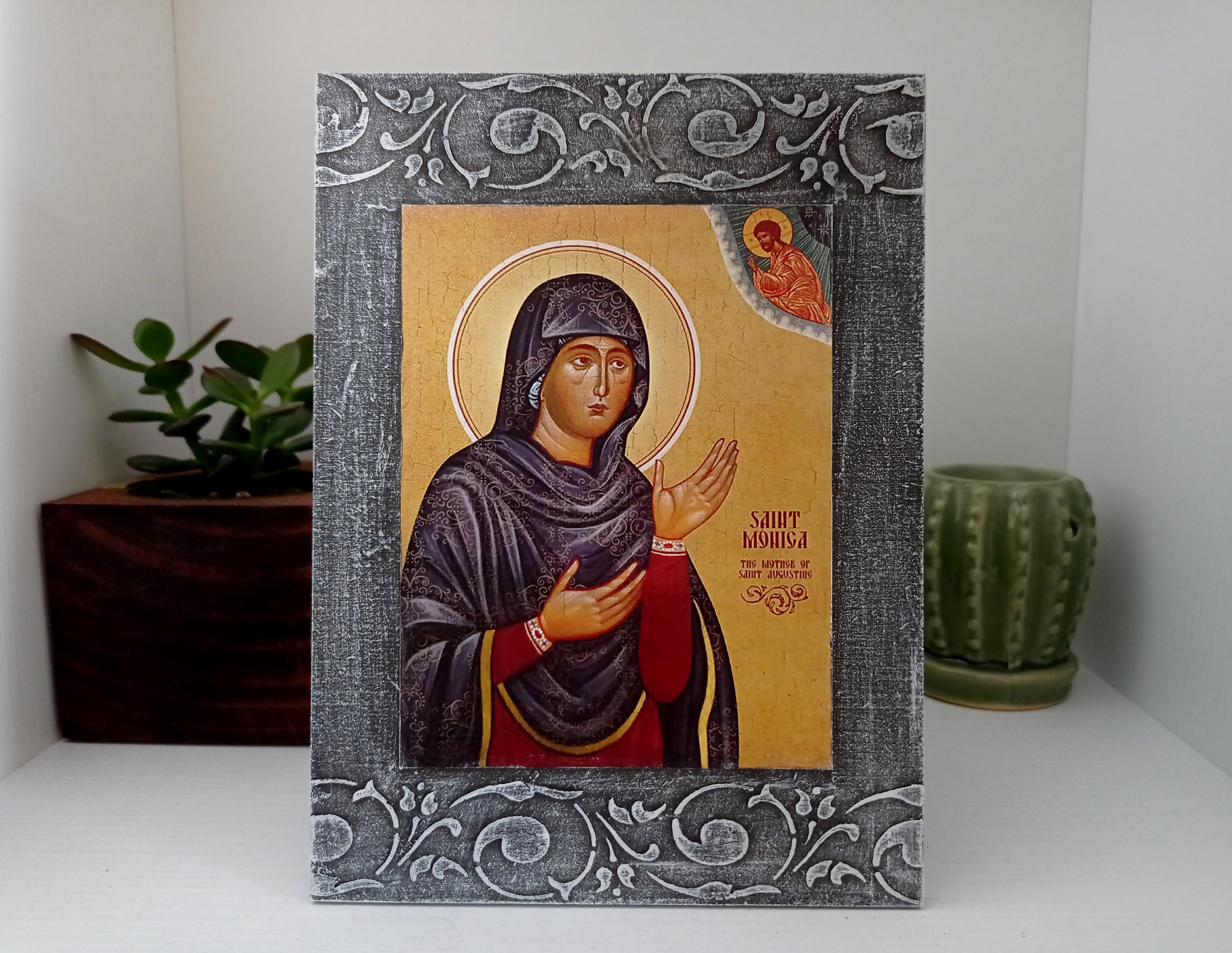 Saint Monica of Hippo Icon, Roman Catholic Art, Religious Home Decor ...