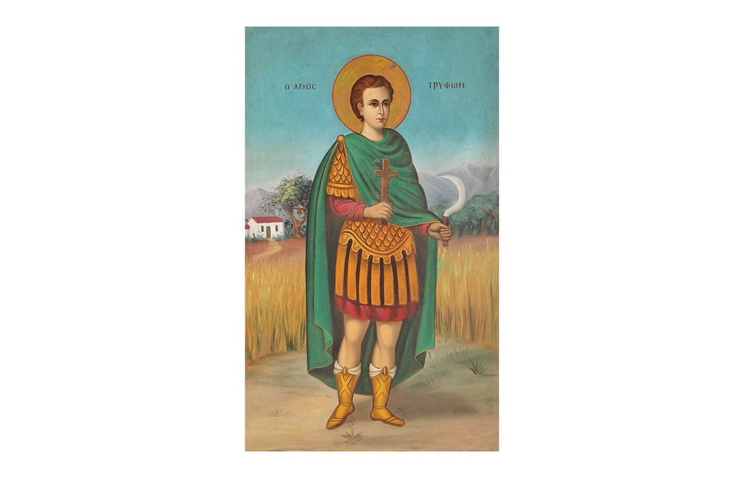Saint Tryphon Greek Orthodox Icon, St Tryphon of Campsada, Saint Trypho ...