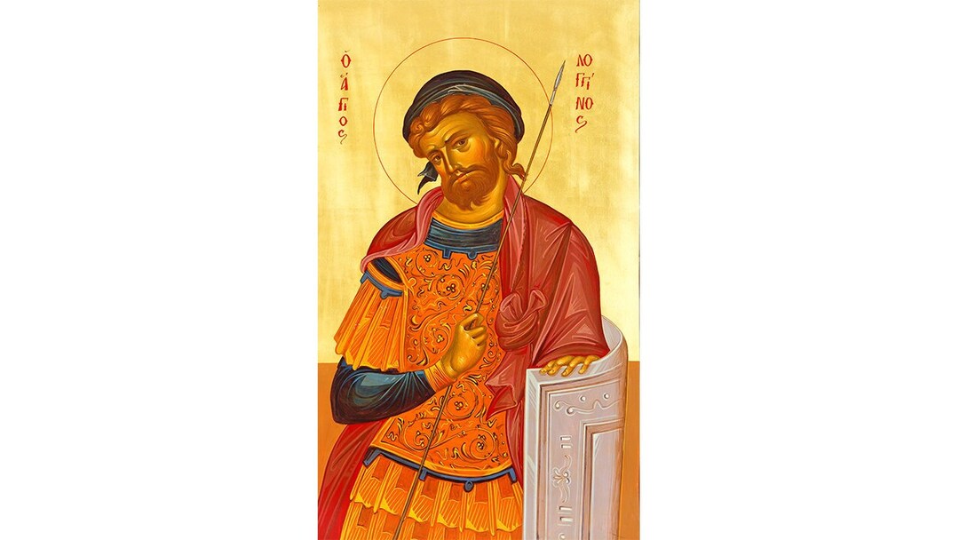 Saint Longinus Greek Orthodox Icon, Faith Inspired Art, Roman Centurion ...