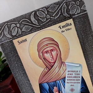 Saint Emilia the Elder Orthodox Icon, St Emmelia Wooden Plaque ...