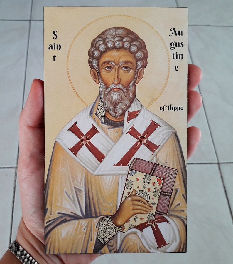 Saint Augustine of Hippo Icon, Orthodox Wooden Plaque, Latin Church ...