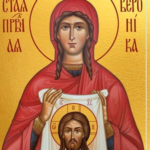 Saint Veronica Icon, Handmade Greek Orthodox Icon of St Veronika ...
