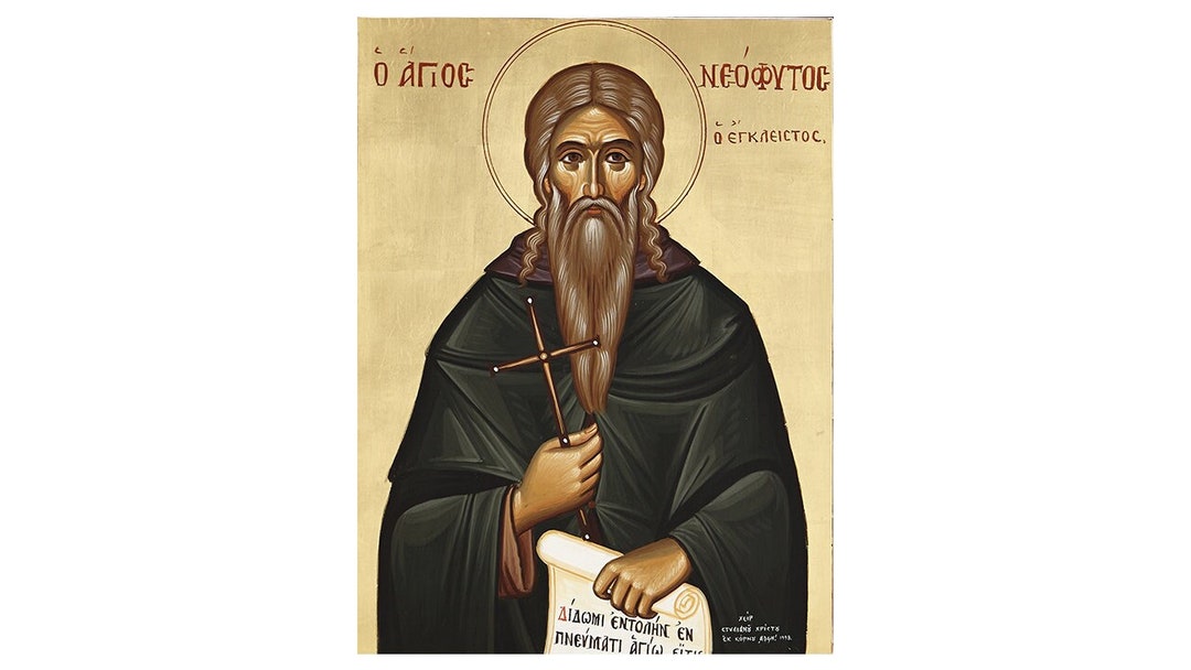 Saint Neophytus Handmade Greek Orthodox Icon, Saint Neophytos of Cyprus ...