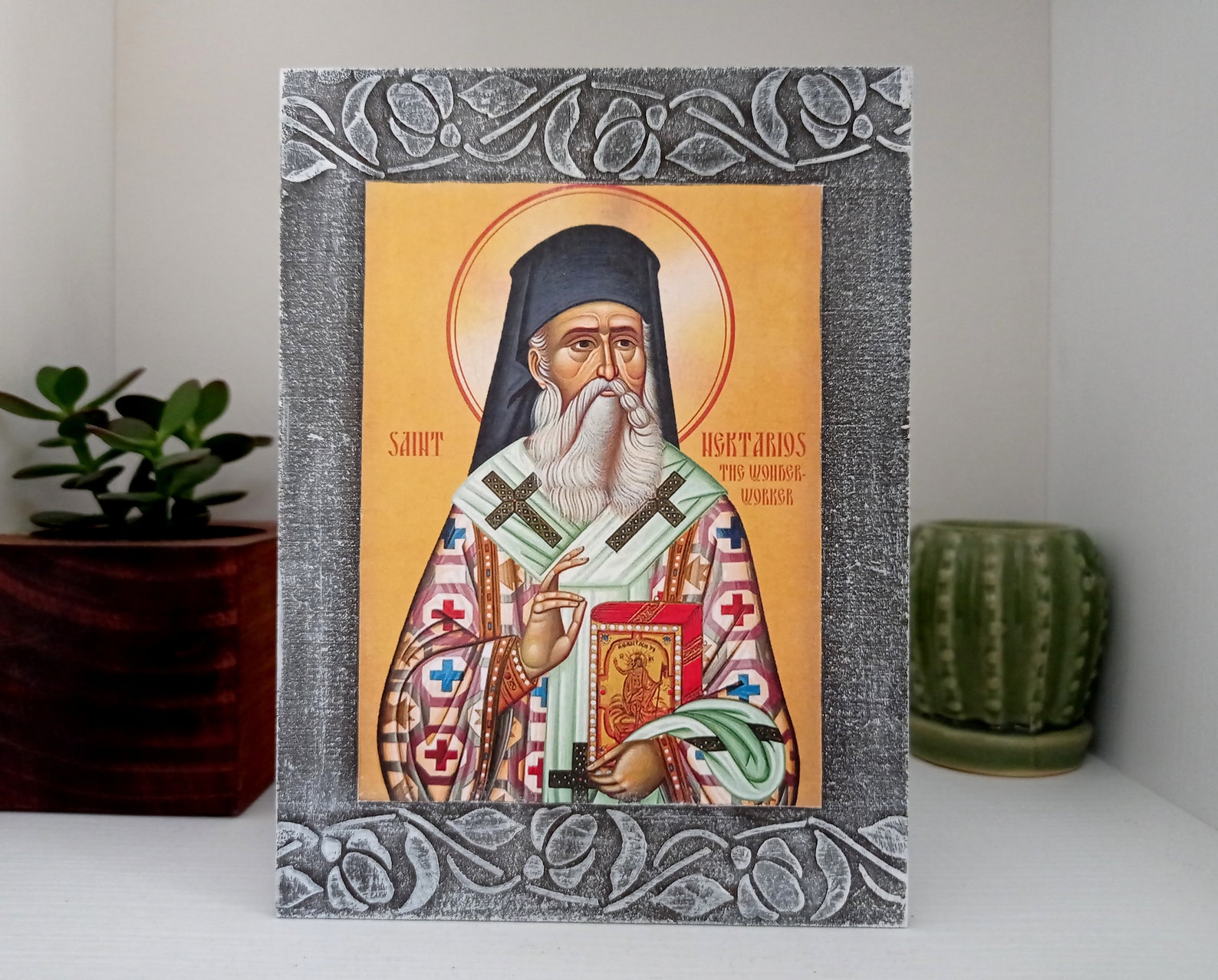 Saint Nectarius of Aegina Orthodox Icon, St Nectarios Aegina, Saint ...