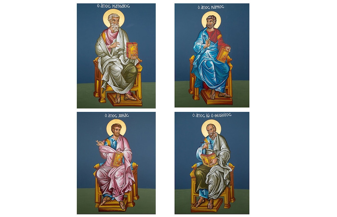 Four Evangelists Set of 4 Greek Orthodox Icons of Apostles Matthew ...