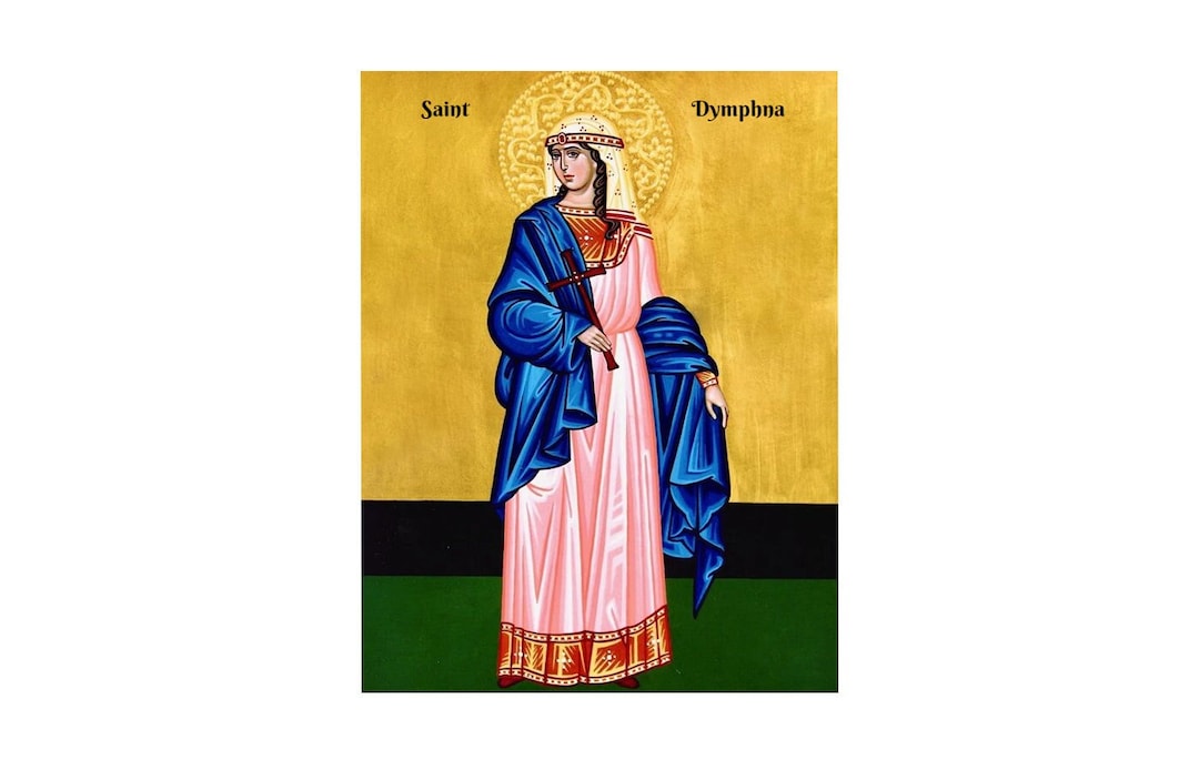 Saint Dymphna Patron Saint of Artists, St Dymphna of Ireland Icon, St ...
