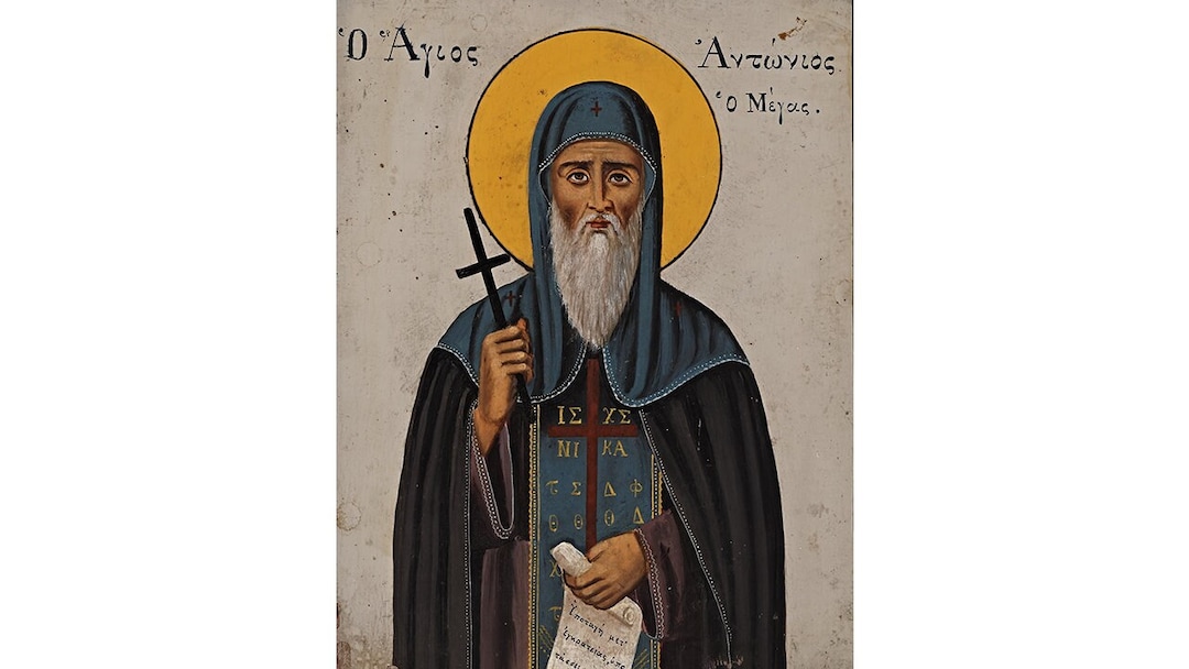 Orthodox Icon Saint Anthony the Great, Saint Antonius, Egyptian Saint ...