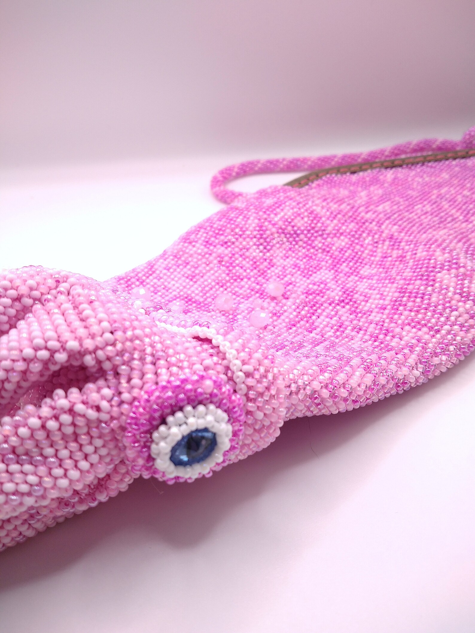 Beaded Squid Bag Pink Calamary Coin Purse Handmade Crochet Wallet - Etsy