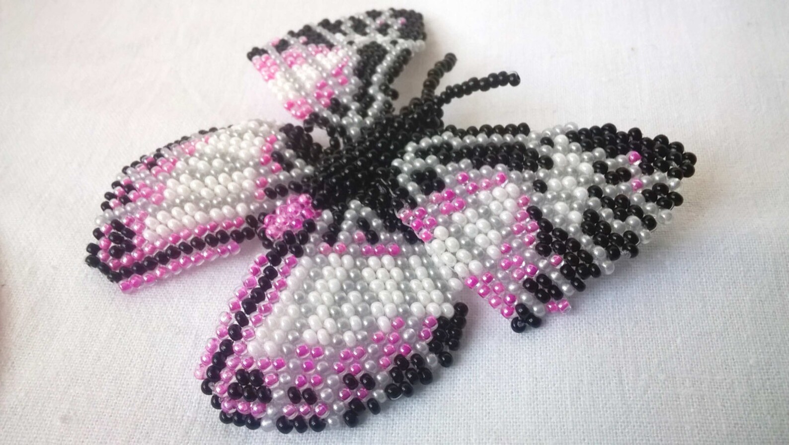 Pink Butterfly Beaded Brooch Home Decor Beadwork Seed Bead - Etsy