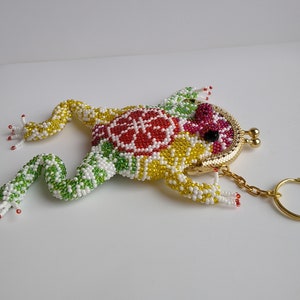 Beaded Orange Frog Bag Fruit Crochet Coin Purse Citrus Toad Wallet ...