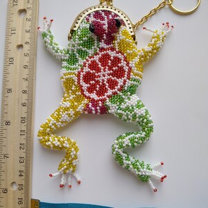 Beaded Orange Frog Bag Fruit Crochet Coin Purse Citrus Toad Wallet ...