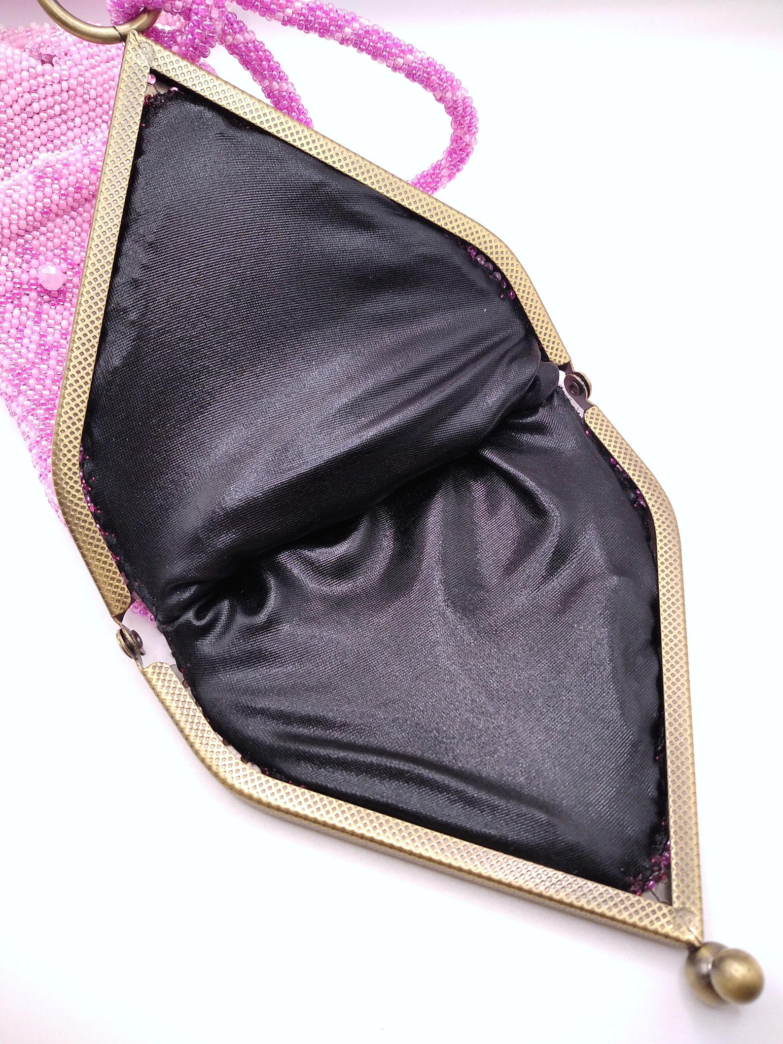 Beaded Squid Bag Pink Calamary Coin Purse Handmade Crochet Wallet - Etsy