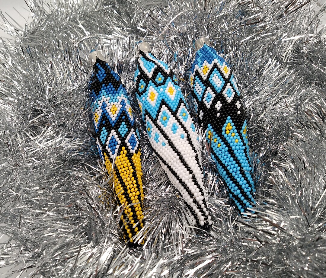 Beaded Christmas Ball Icicles Crochet Christmas Bauble Christmas ...