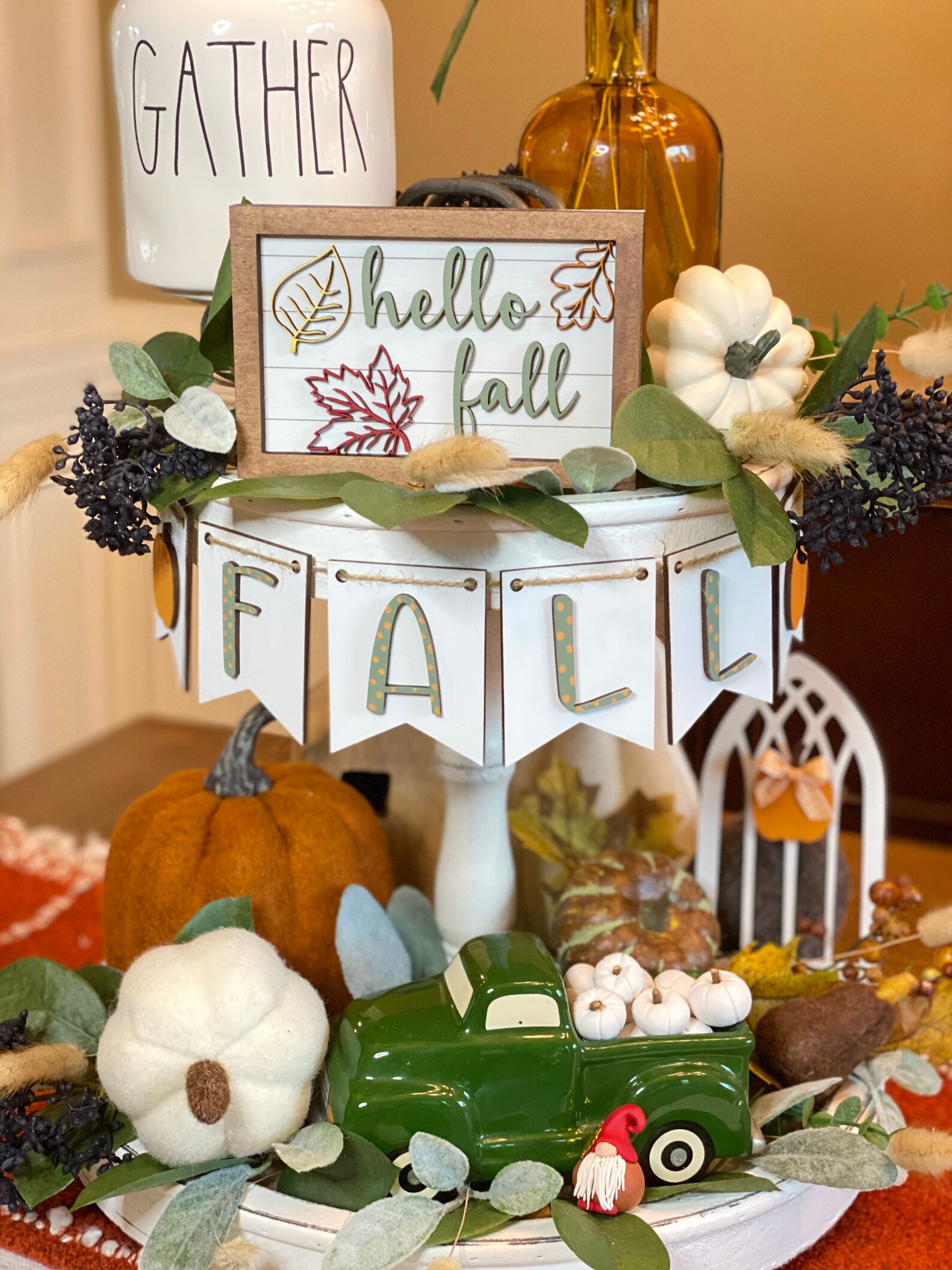 Hello Fall Sign Fall Decor 3d Sign Fall Tiered Tray Decor - Etsy