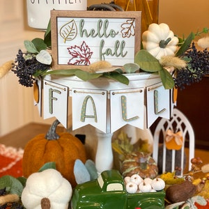 Hello Fall Sign, Fall Decor, 3d Sign, Fall Tiered Tray Decor, Fall ...