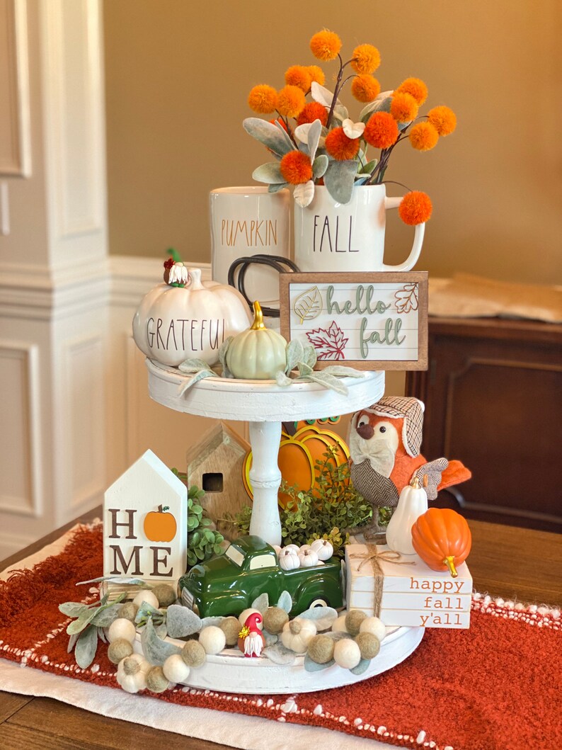 Hello Fall Sign Fall Decor 3d Sign Fall Tiered Tray Decor - Etsy