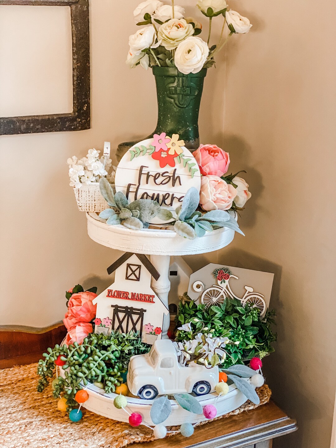 Spring Tiered Tray Decor Tiered Tray Decor Tiered Tray - Etsy