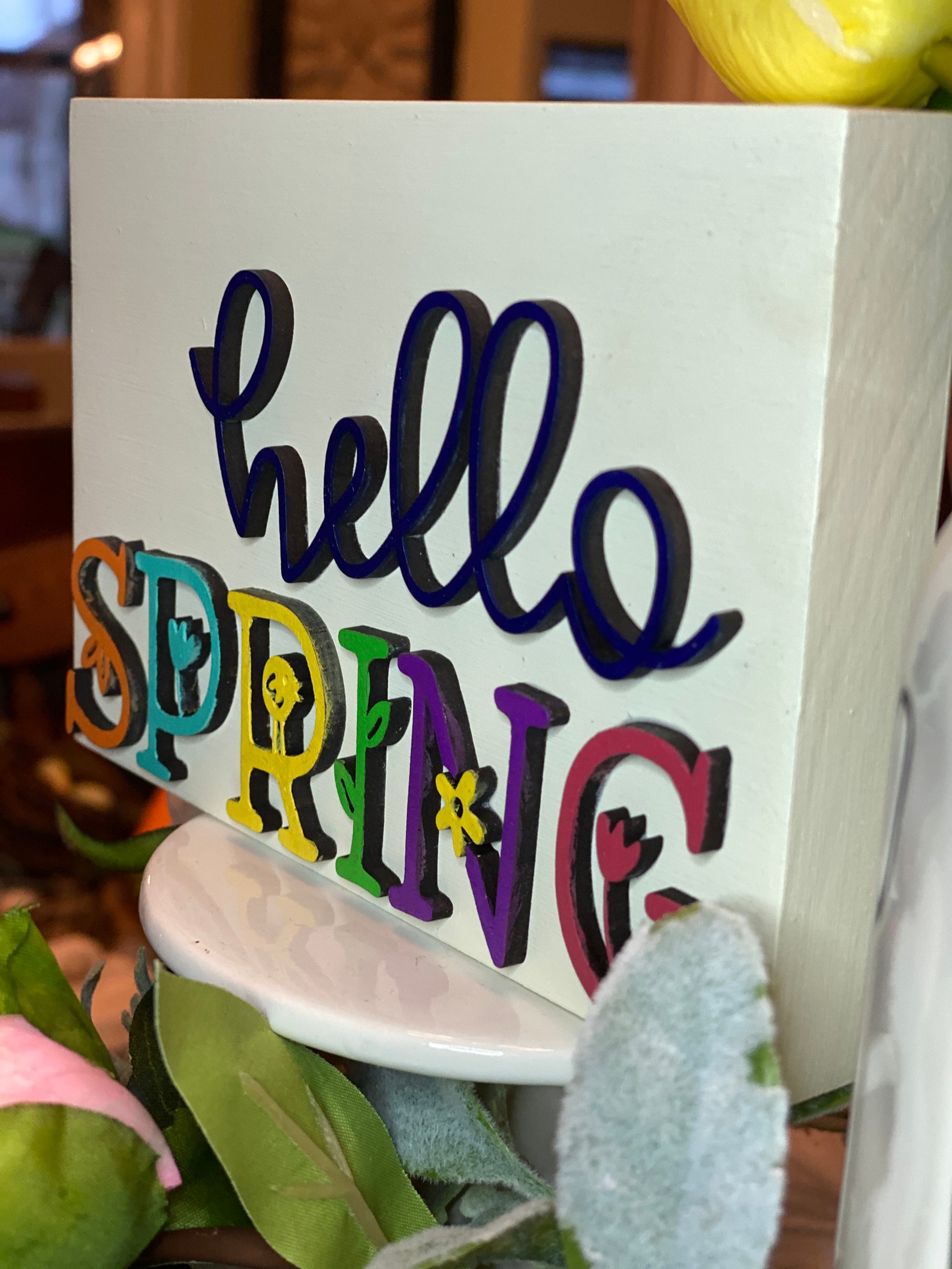 Hello Spring 3D Sign Tiered Tray Decor Rae Dunn Accessory - Etsy