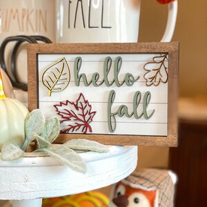 Hello Fall Sign, Fall Decor, 3d Sign, Fall Tiered Tray Decor, Fall ...