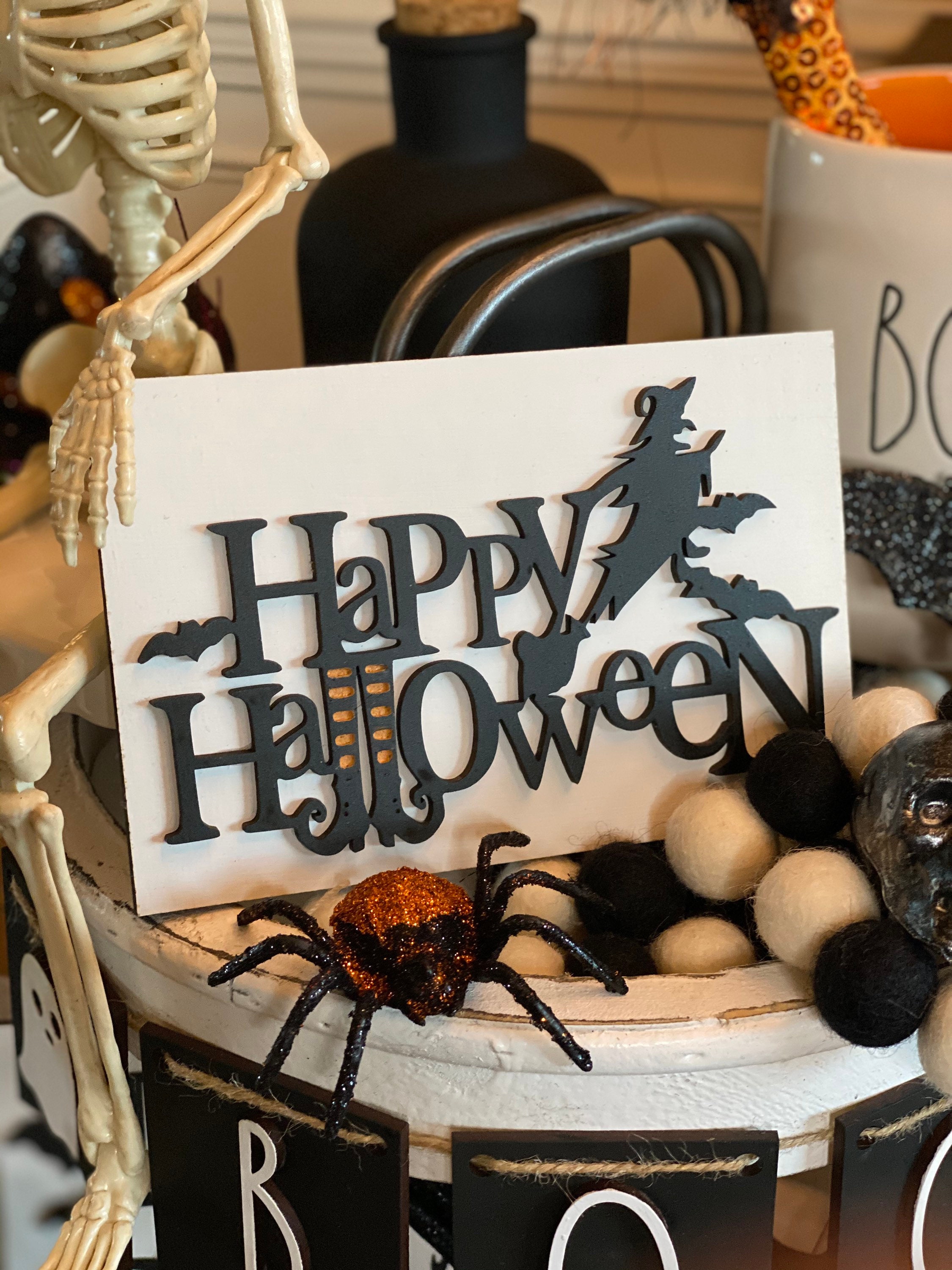 Halloween decor 3d sign Halloween spider decor October 31st | Etsy