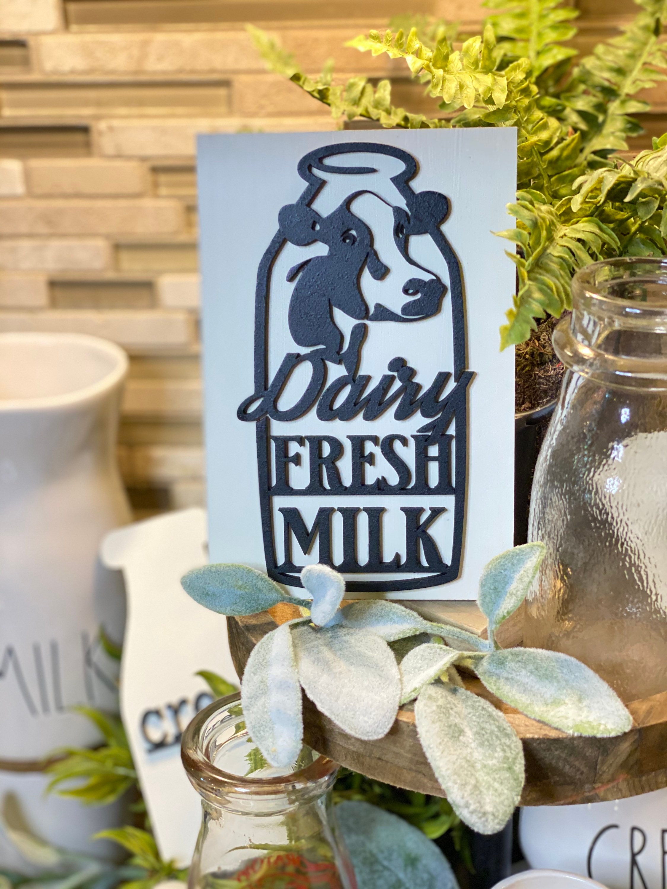 Dairy Fresh Milk 3D Sign Teired Tray Sign Farmhouse Decor | Etsy