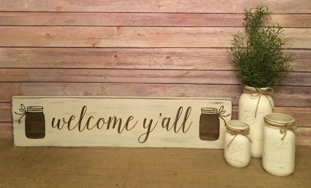Mason Jar Welcome Sign - Etsy