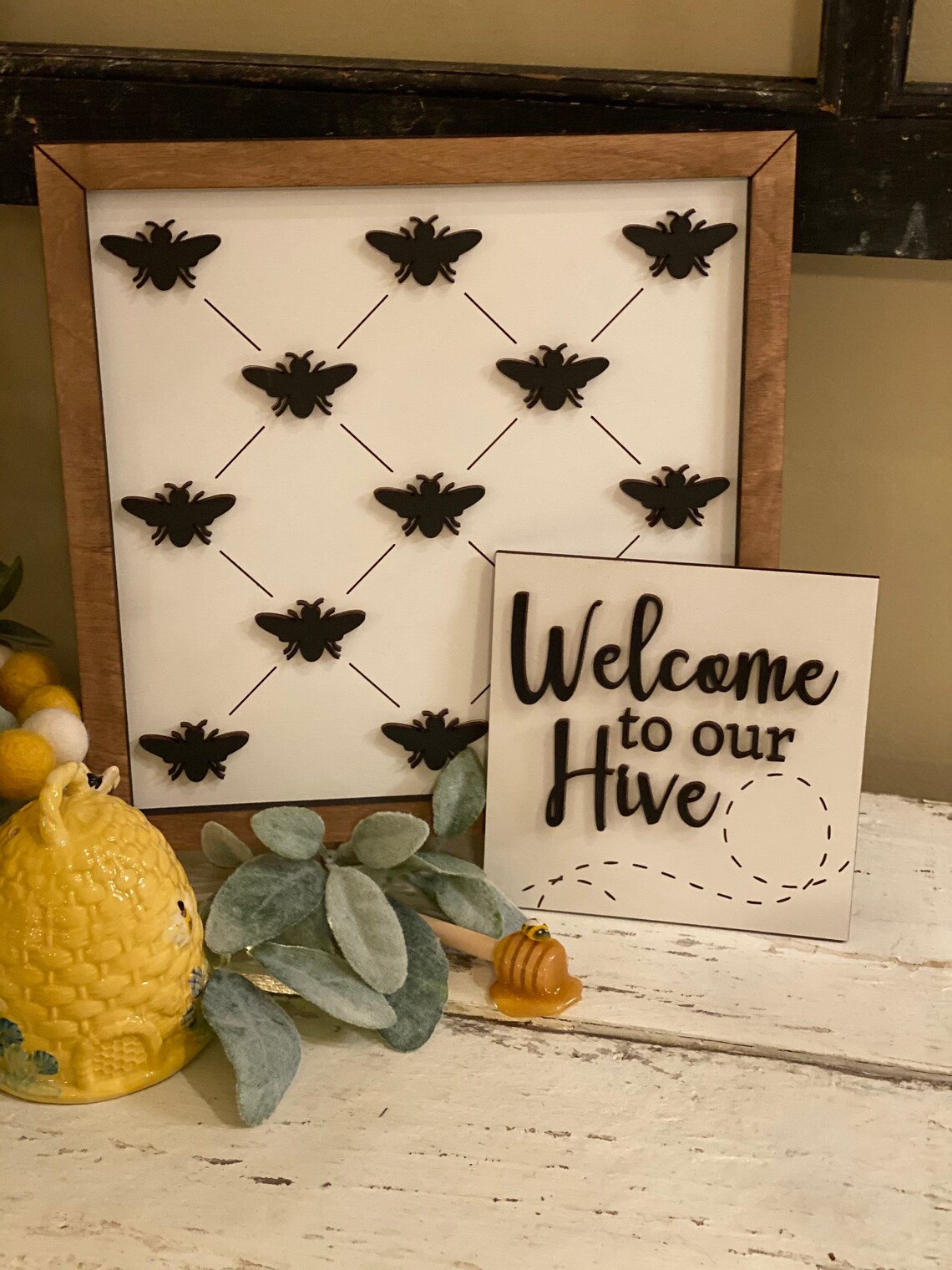 Layering Bee Sign Bee Signs Be Sweet Welcome to Our Hive | Etsy