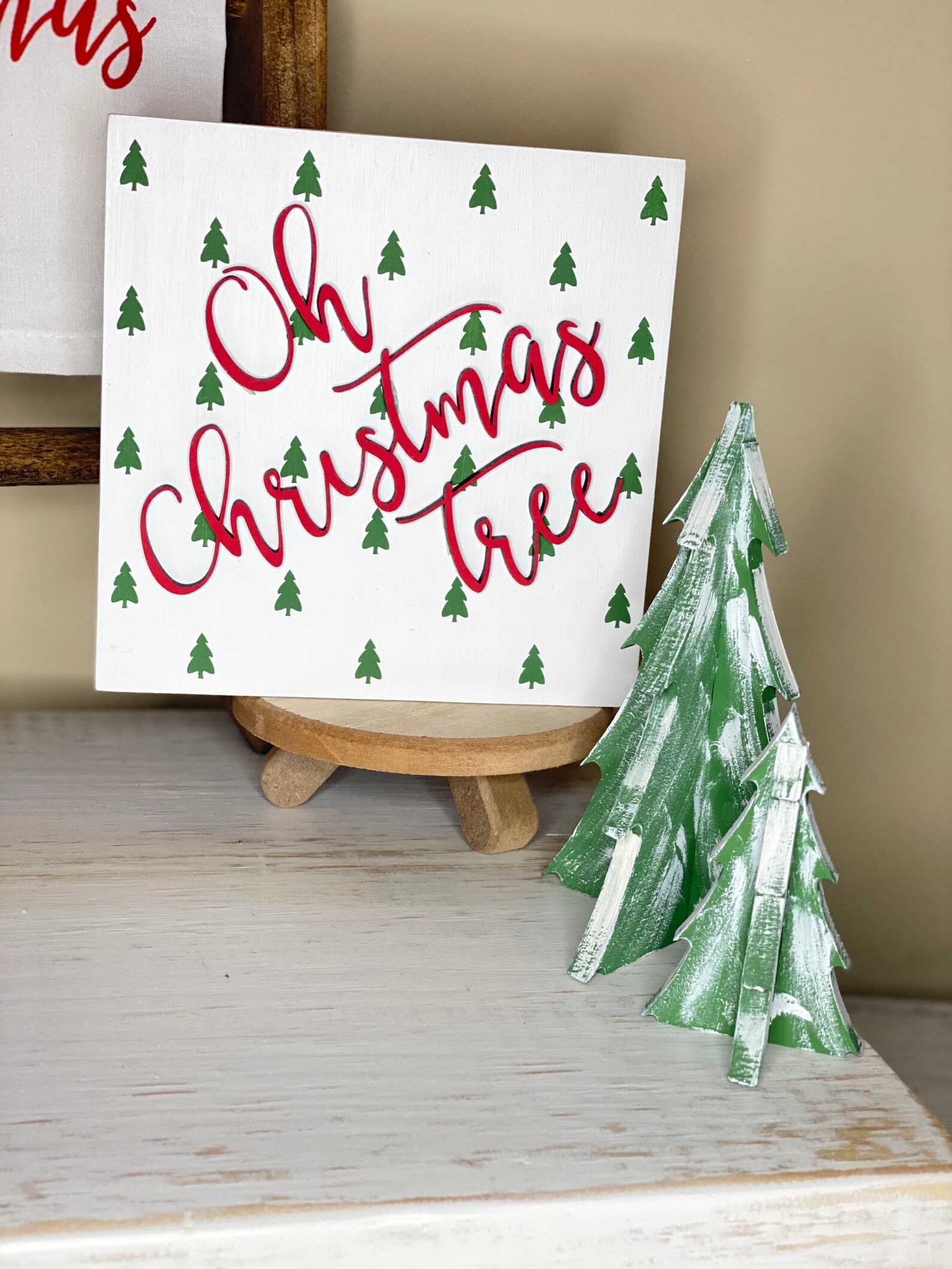 Oh Christmas Tree Sign Tiered Tray Decor Christmas Sign - Etsy