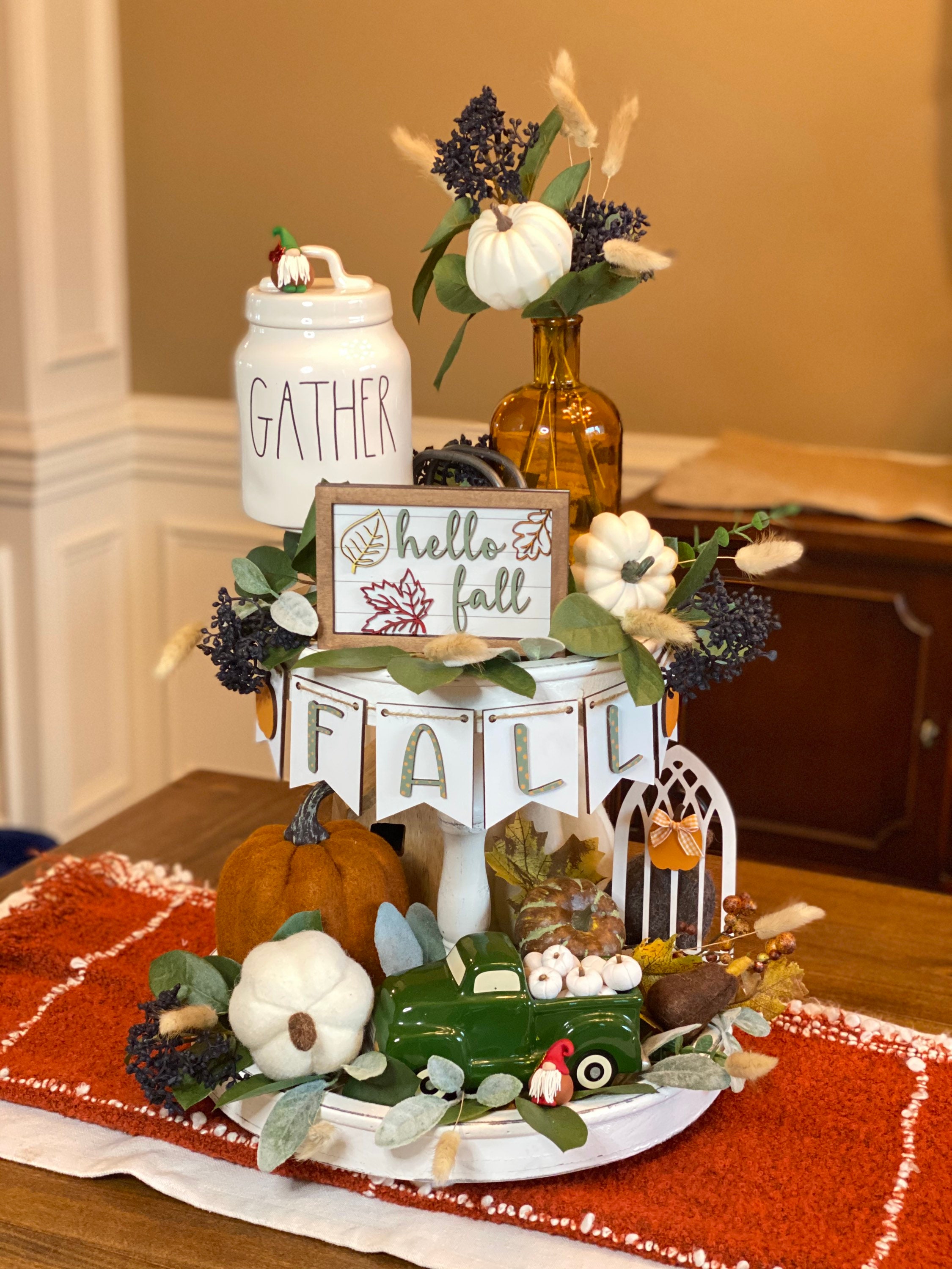 Hello Fall Sign Fall Decor 3d Sign Fall Tiered Tray Decor - Etsy