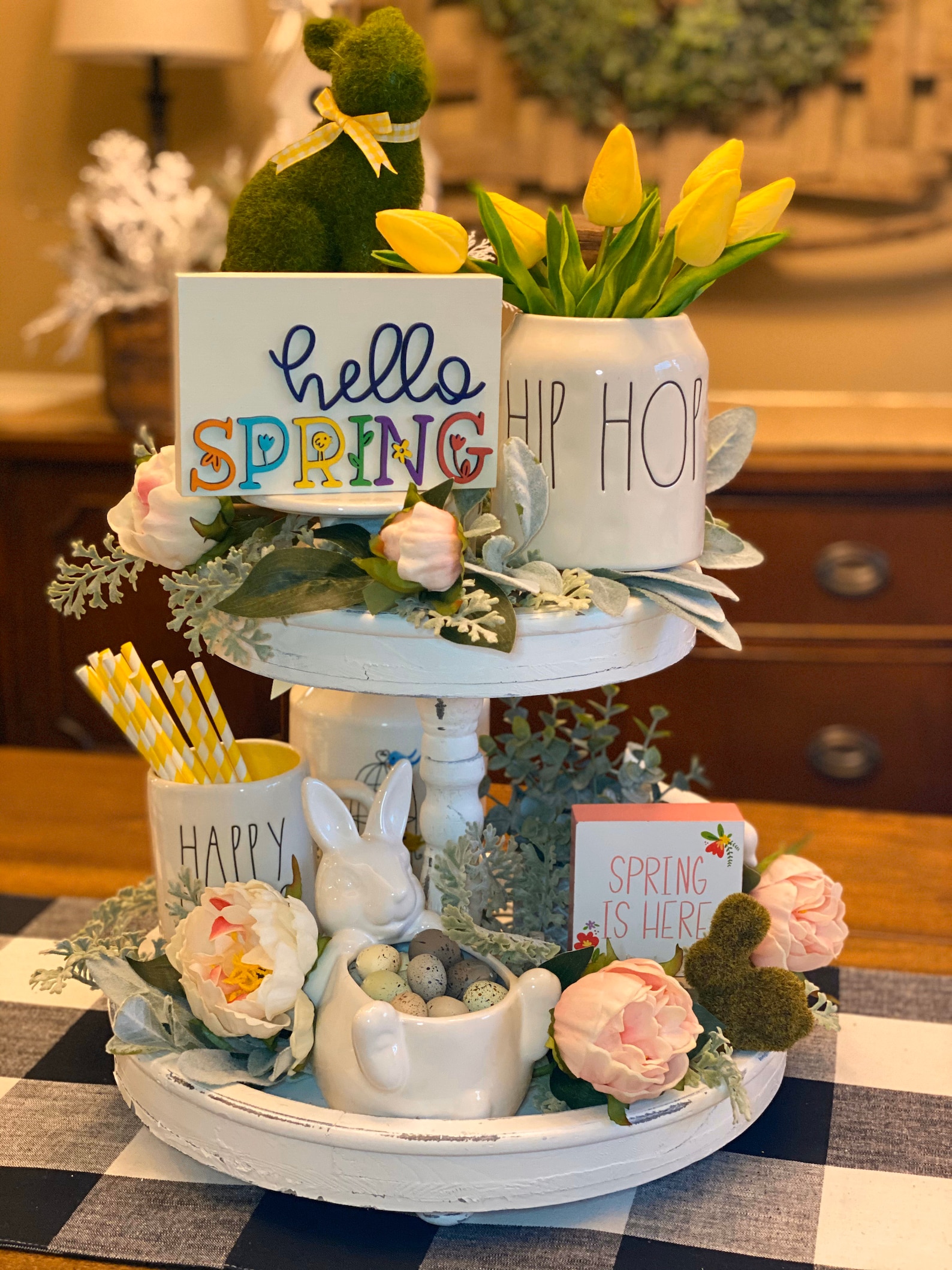 Hello Spring 3D Sign Tiered Tray Decor Rae Dunn Accessory - Etsy