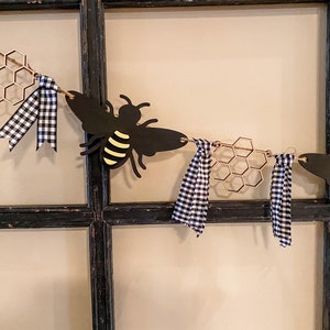Bee Banner, Honeycomb Banner, Spring Banner, Pennant Banner, Summer ...