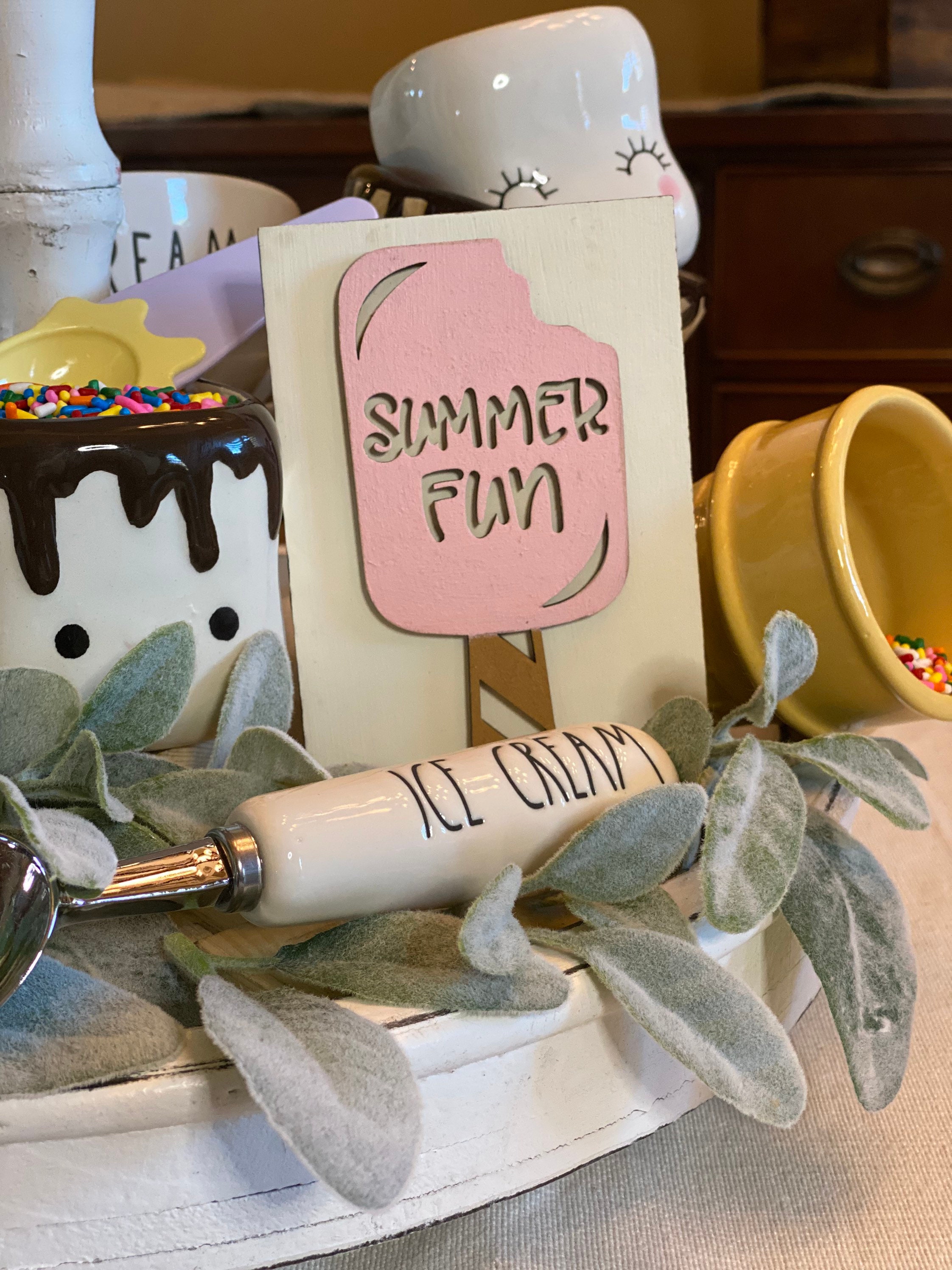 Ice Cream 3d Tiered Tray Sign Tiered Tray Sign Summer - Etsy