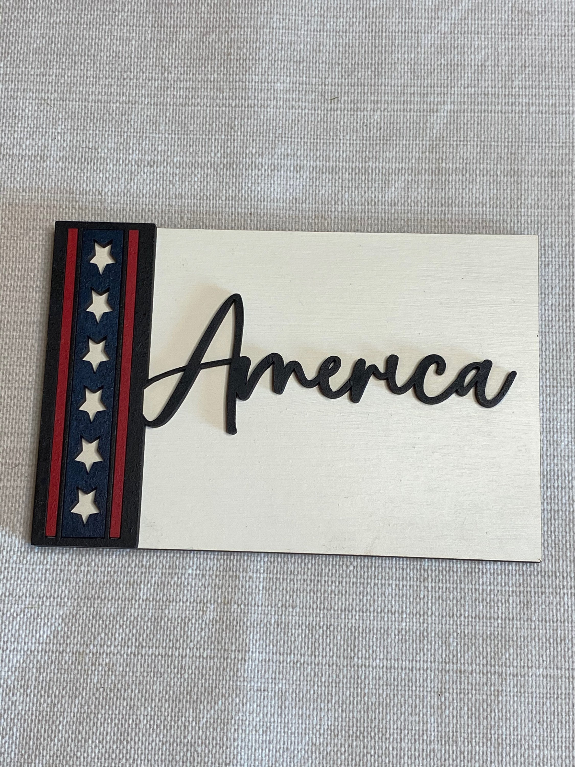 4 de julio Señales 3D letrero de bandeja teired decoración - Etsy México