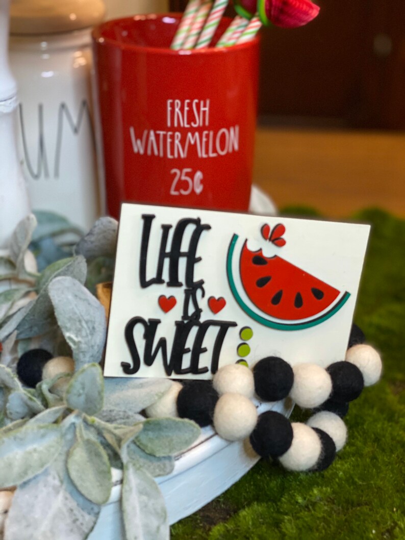 Sweet Summertime 3D Sign Teired Tray Sign Watermelon Decor | Etsy