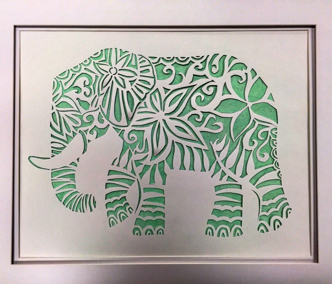 Elephant Paper Cut - Etsy