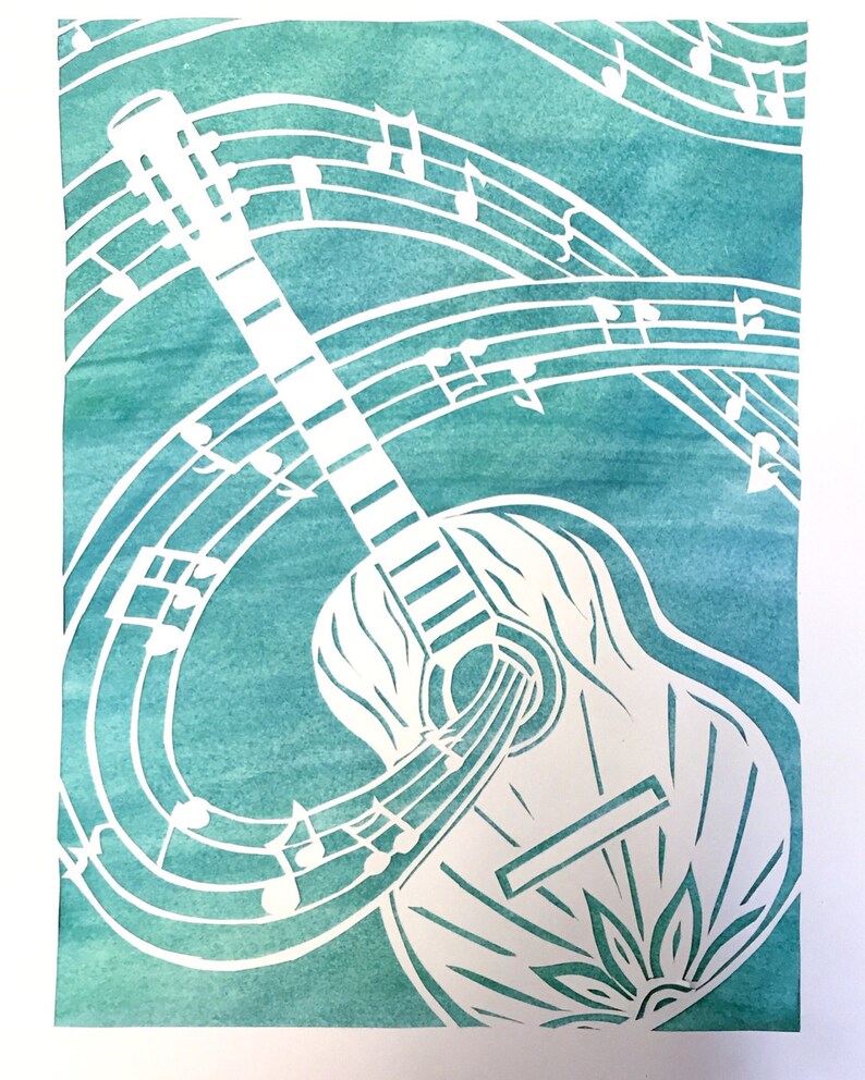 Guitar Paper Cut - Etsy