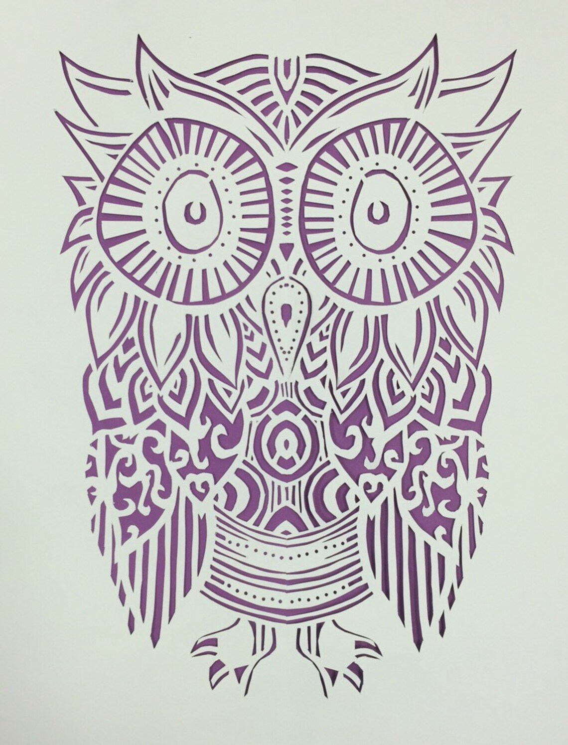 Owl Paper Cut Etsy