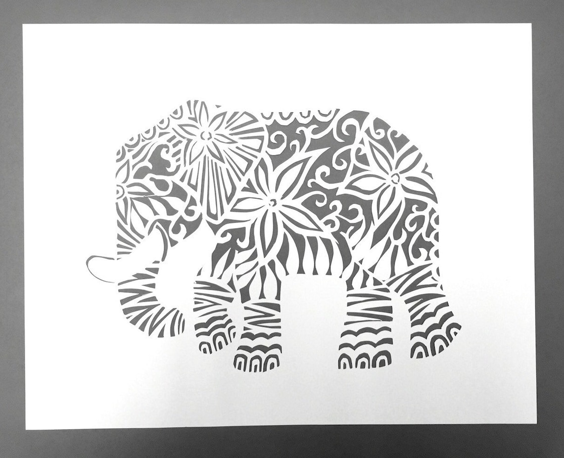 Elephant Paper Cut - Etsy