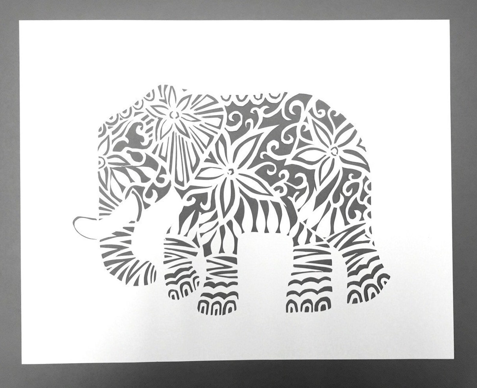 Elephant Paper Cut - Etsy