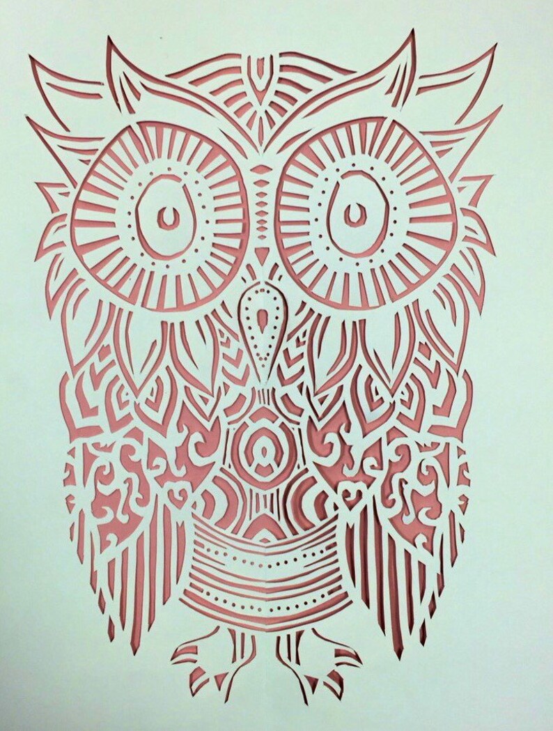 Owl Paper Cut Etsy