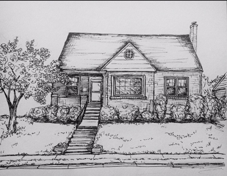 Pen and Ink Drawing From a Photo: Preserve Your Memories of Your Home ...