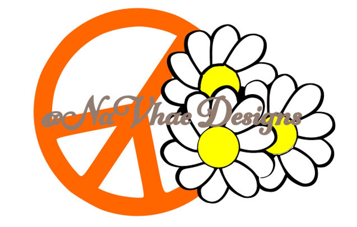 Peace Sign With Daisy SVG - Etsy